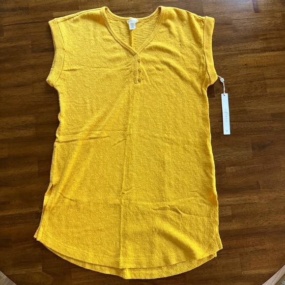 Caslon | Tops | Nwt 35 Caslon Yellow Terry Cloth Vneck Tunic Top Yellow ...